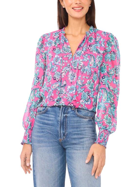 CECE DUPRAZ Split Neck Top